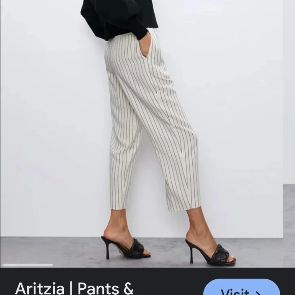 Babaton | Pants & Jumpsuits | Babaton Cream Striped Ankle Pants | Poshmark